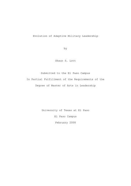 Army Leadership Levels | PDF