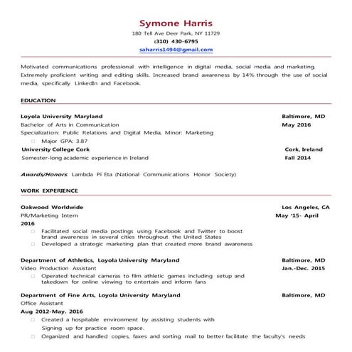 Symone Harris Resume | DOCX