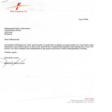 Letter Owner Elbit Immaging | PDF