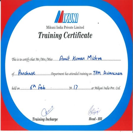 Certificate TPM Awarness | PDF