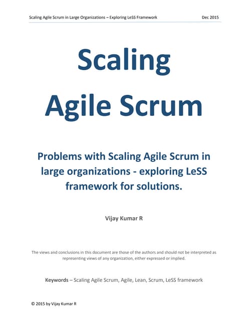 Descaling through LeSS (Large-Scale Scrum) | PPT