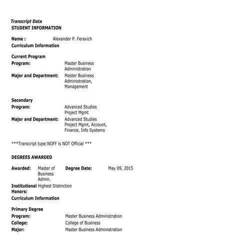 Ferris State Transcripts | PDF