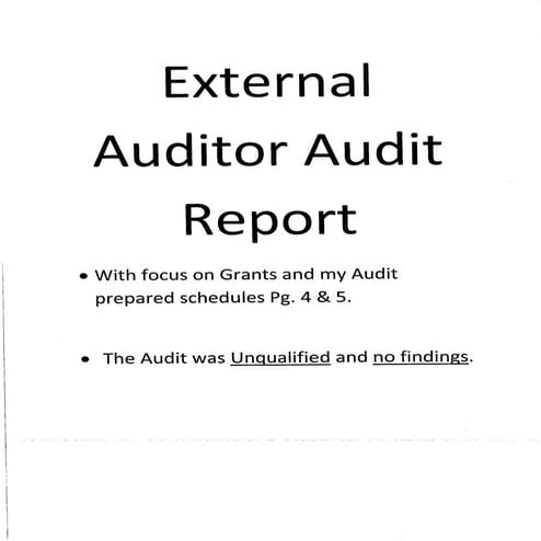Deniece Roche Unqualified Audit Based on Grant Database Development | PDF