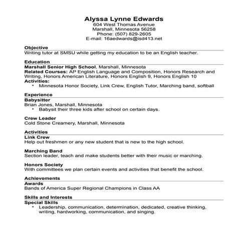 Build Your Own Resume | PDF