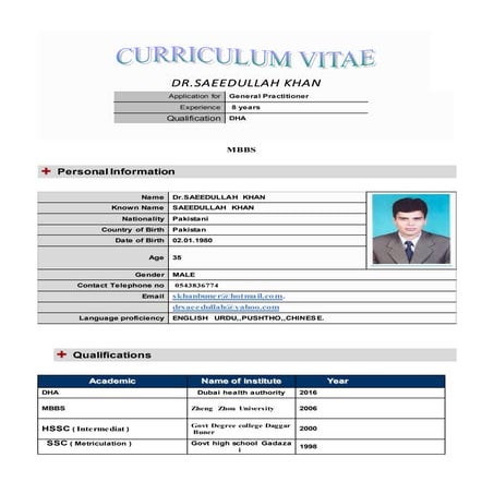 dr saeed cv | DOCX