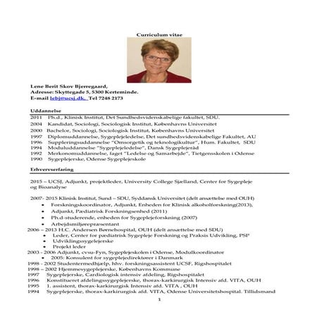 CV Lene_Bjerregaard april 2016 | PDF