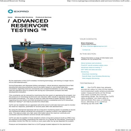 Advanced Reservoir Testing | PDF