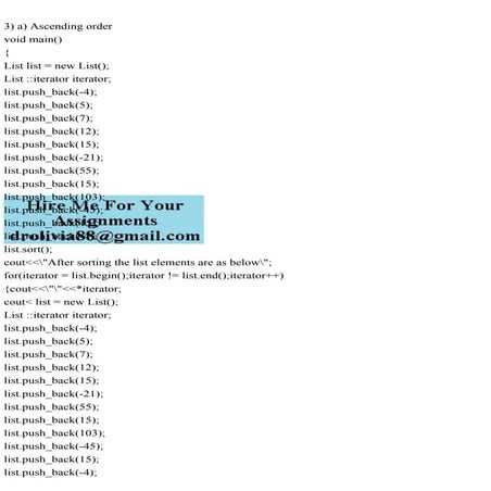3) a) Ascending ordervoid main(){Listint list = new List();.pdf