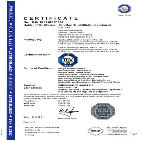ISO 13485 TUV Certified | PDF | Certified Pre-Owned Cars | Auto Type