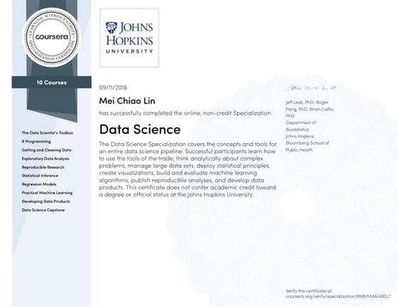Coursera Data Science Specialization | PPT