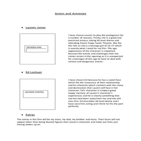 3 actors and actresses | DOCX