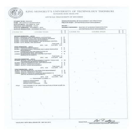 Transcript - MBA | PDF