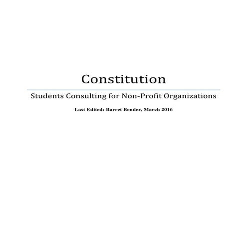 SCNO Constitution | PDF