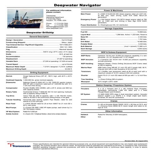 Deepwater Navigator data | PDF