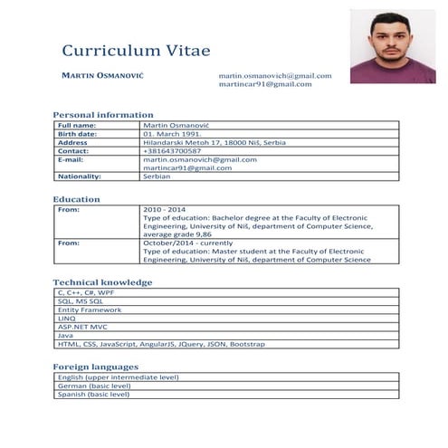 CV - Martin Osmanovic | PDF