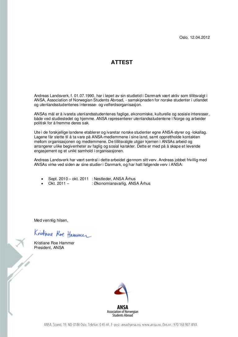 ANSA Attest Andreas Landsverk