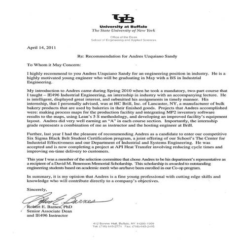 Professional Recommendation I | PDF