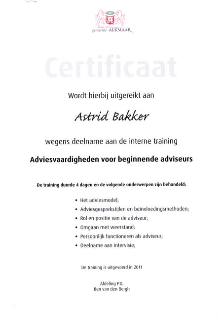 Certificaat - deelname module Debatteren | PDF