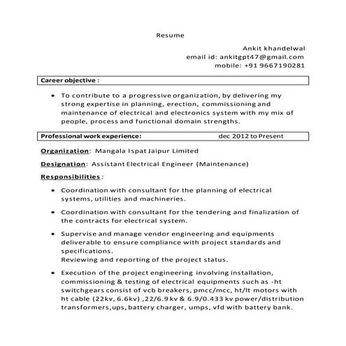 Ankit Resume - 1 | DOCX