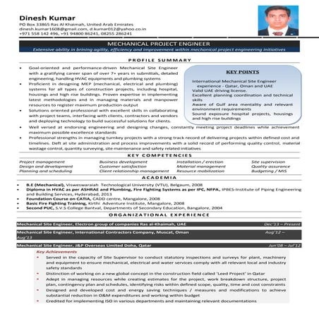 CV of Dinesh | DOC