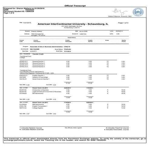 Harvard Transcript | PDF