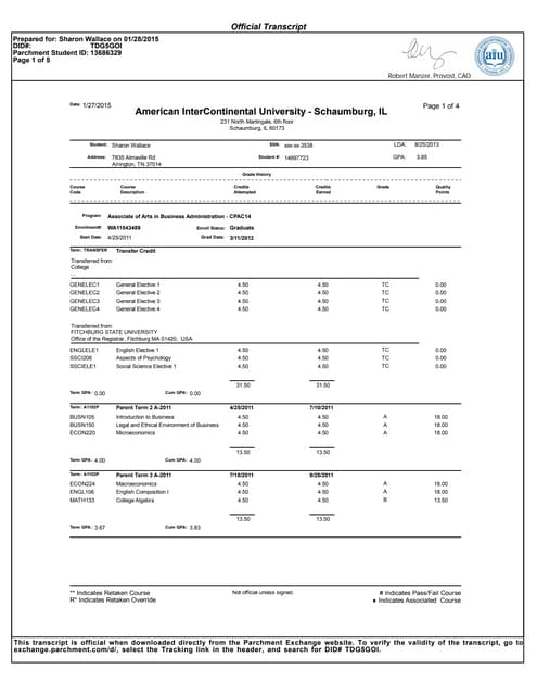 CTU Transcript | PDF