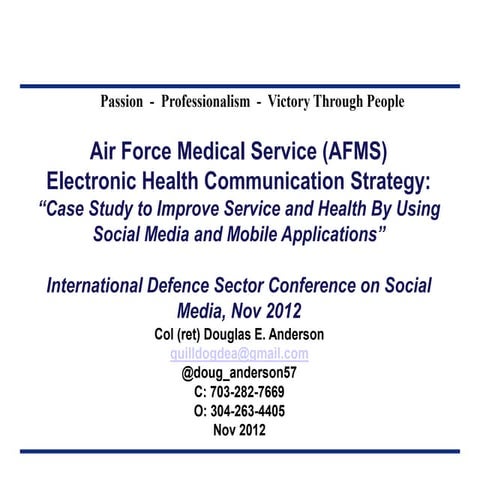Overview of Air Force Medical Service Digital Communication Strategy | PPT