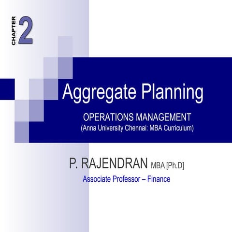 Aggregate Planning | PPT