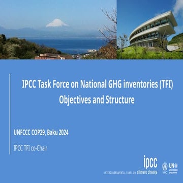 IPCC Task Force on National GHG inventories (TFI) Objectives and ...