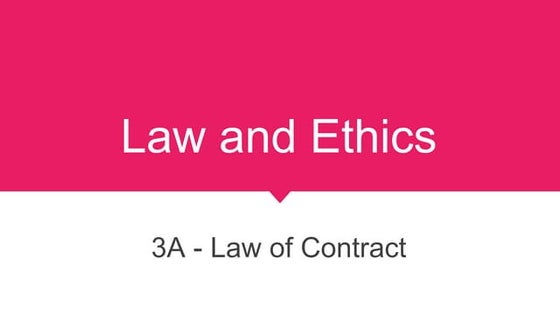Lecture 12 handout contract law | PDF