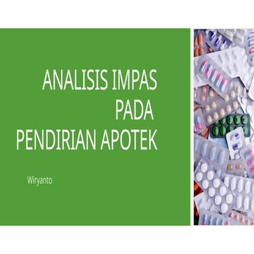 3 Analisis Impas pada pendirian apotek by pak wiryanto | PPT