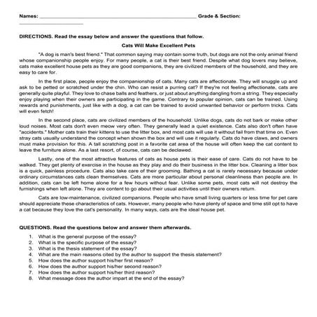 3 Application A - Cats Will Make Excellent Pets.docx | Free Download