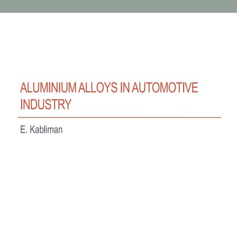 Application of Al alloys | PPT