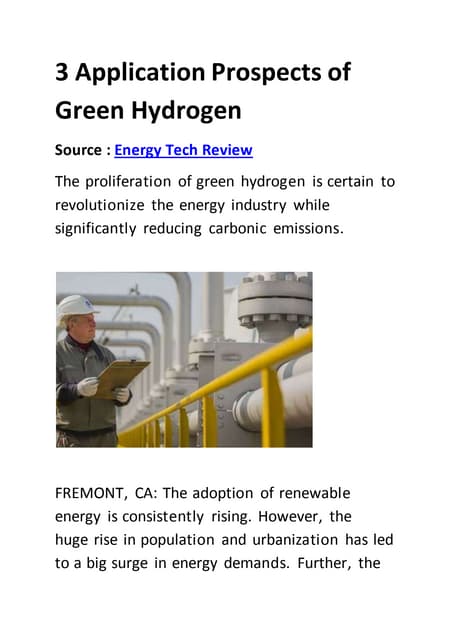Green hydrogen production and distribution | PDF