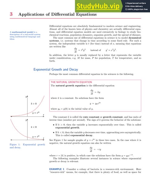 Applications of differential equations | PPTX