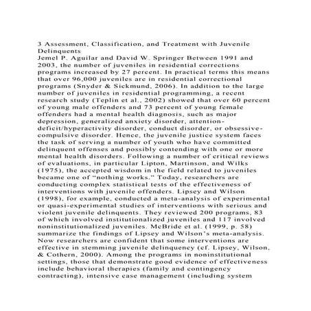 3 Assessment, Classification, and Treatment with Juvenile Delinque.docx