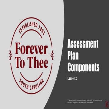 3)Assessment Plan Components | PPT
