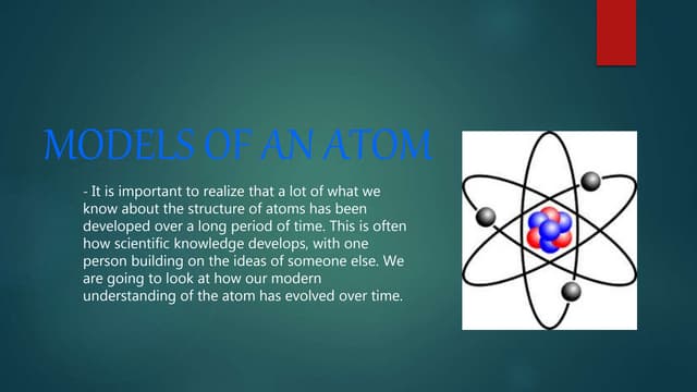 RUTHERFORD ‘ S MODEL OF AN ATOM | PPTX