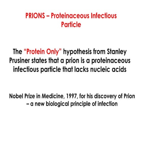 Prions (Infectious Protein) | PPTX