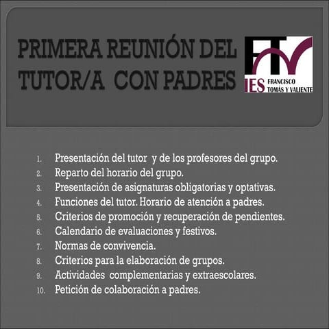 Primera Reunión de Padres 4º E.P. | PPT