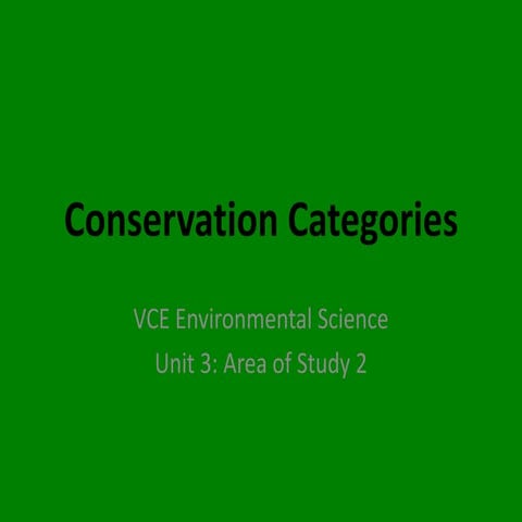 3B.3 Conservation Categories | PPT