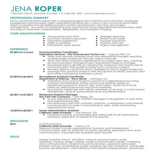 Jena Roper - Resume | PDF