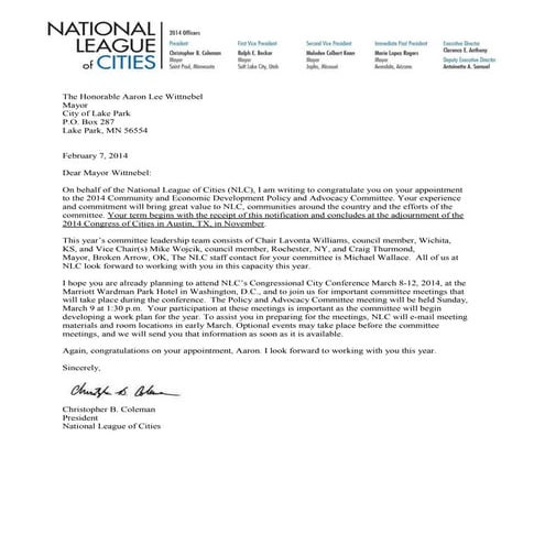 NLC Letter of Appointment | PDF
