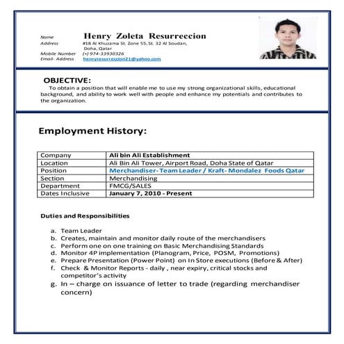 CV-HENRY NEW-UPDATED 18JAN2015 | PDF
