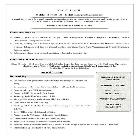 Yogesh Patil Resume | DOCX