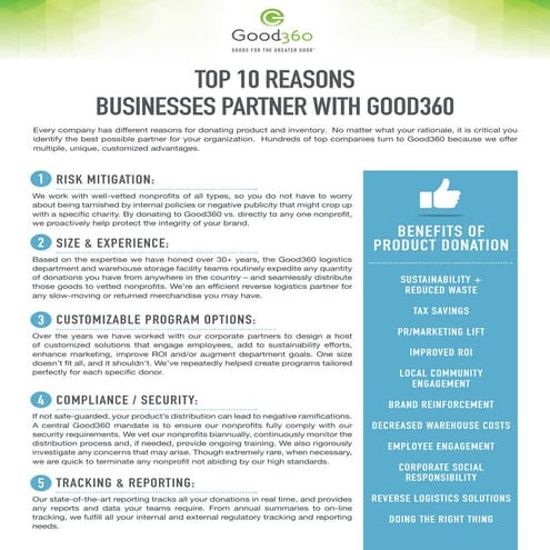 Good360 Top 10 Business Reasons | PDF