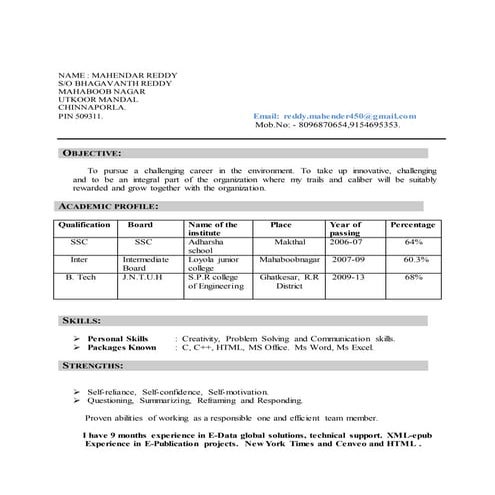 chandu resume | DOC