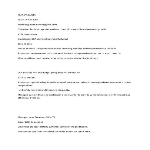 resume isaac supervisor | DOCX