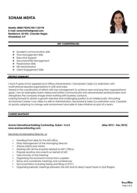 Mary De Fonseka CV | PDF