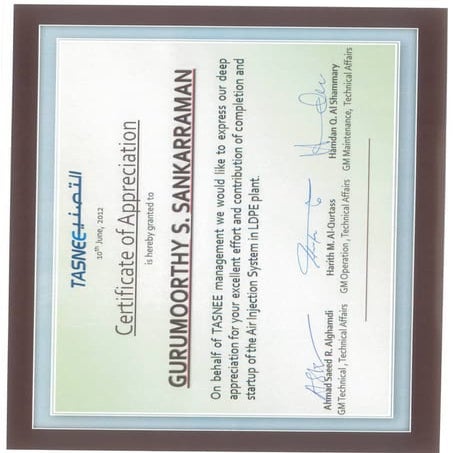 TASNEE Certificate | PDF